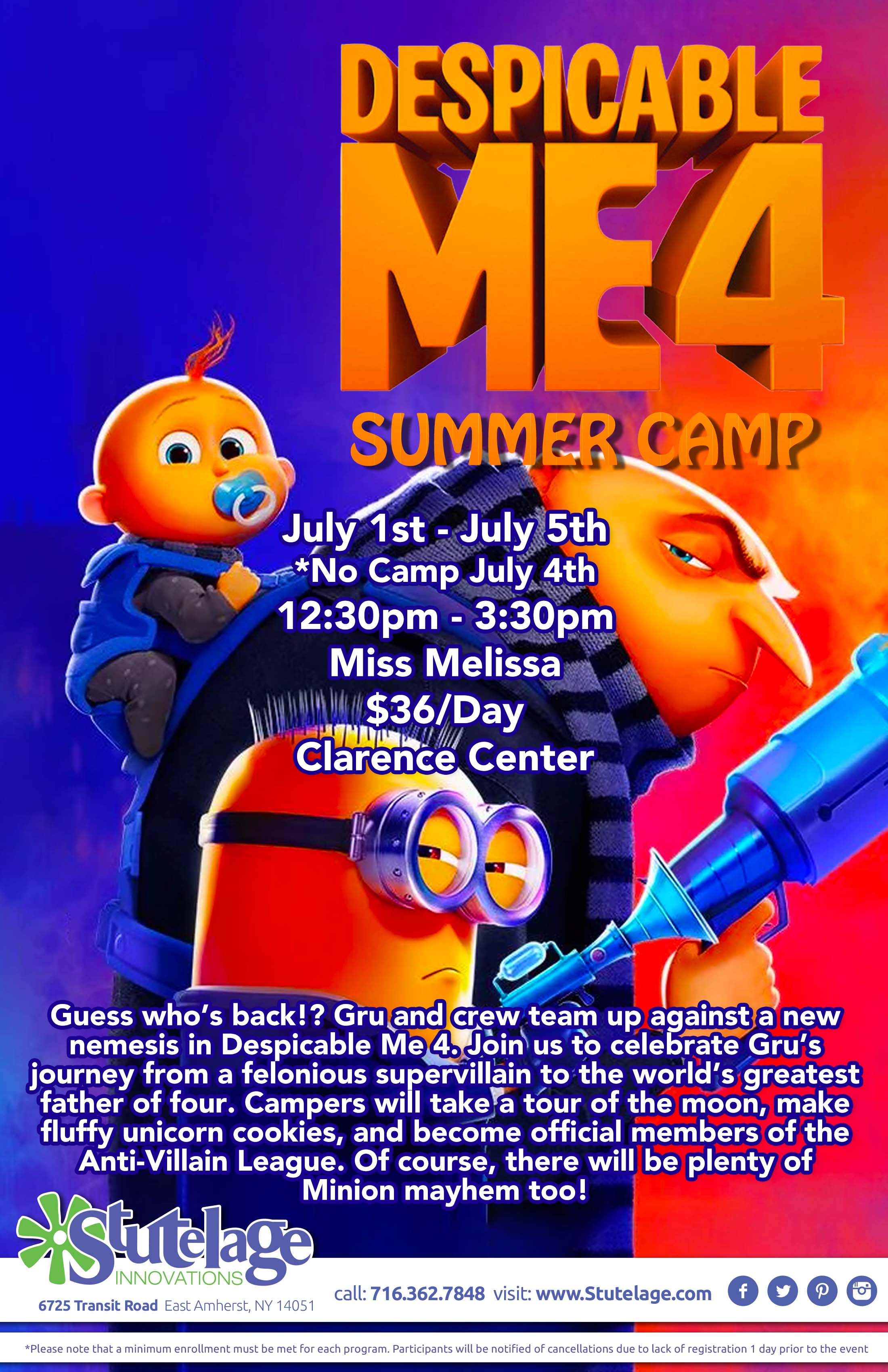 Despicable Me 4 Summer Camp - Clarence Center | Kids Out and About Buffalo