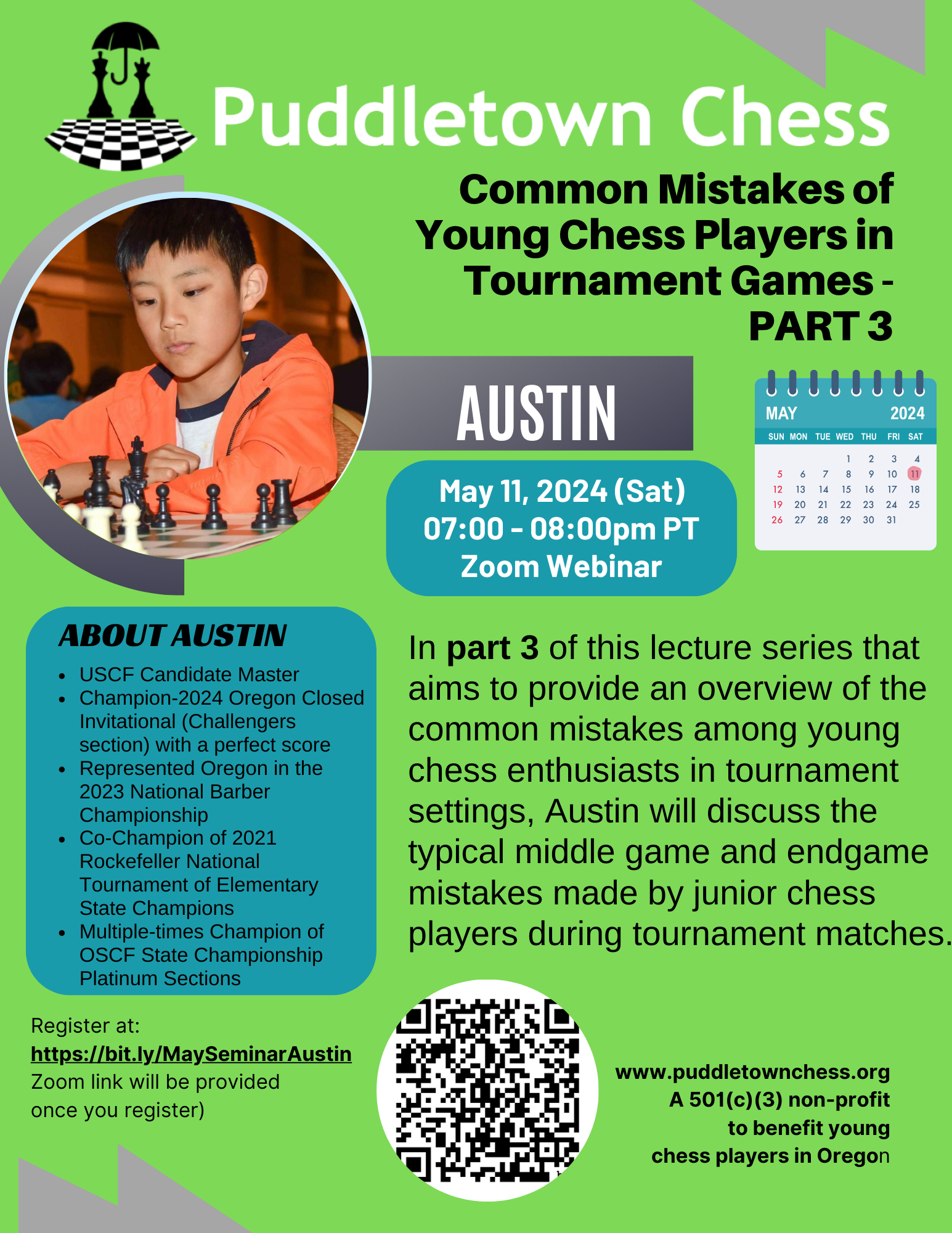 Puddletown Chess - May Seminar | Kids Out and About Queens